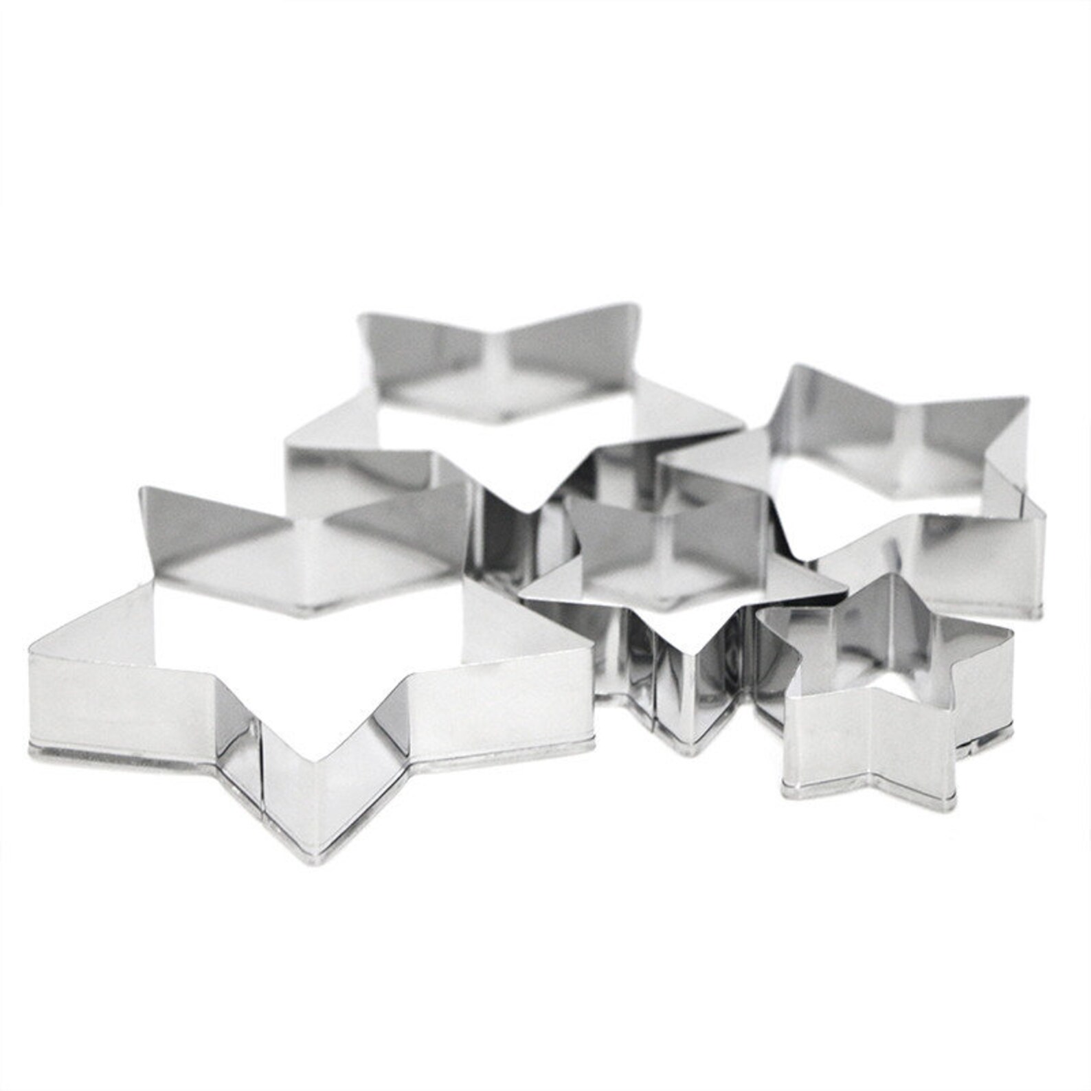 Star Cookie Cutter 5 Pieces Set Stainless Steel Cookie Cutters - Etsy