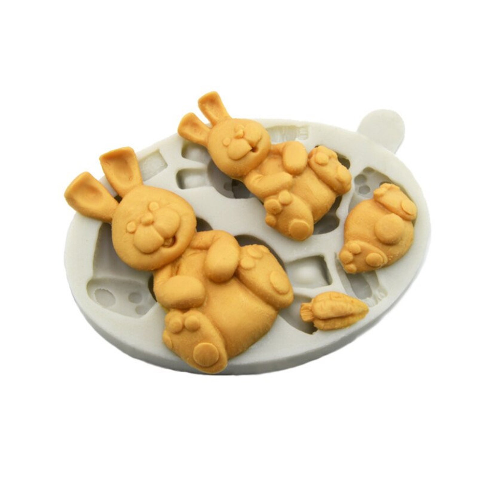 Easter Bunnies Silicone Fondant Mold Easter Rabbit Mold DIY Easter Cake ...