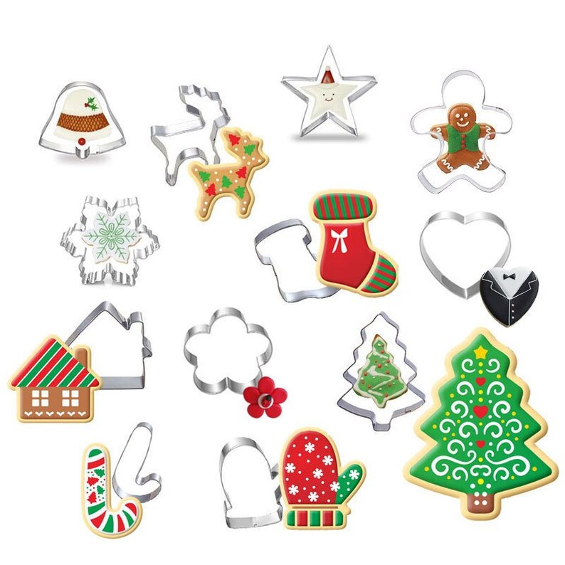 Christmas Cookie Cutters Sets Stainless Steel Cookie Cutter - Etsy