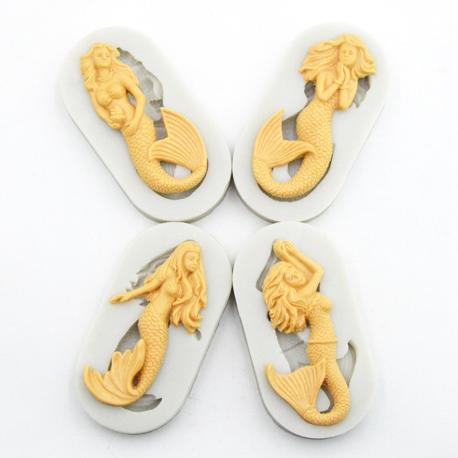 Mermaid Silicone Mold Fondant Mold Cake Decorating Tools 4 - Etsy