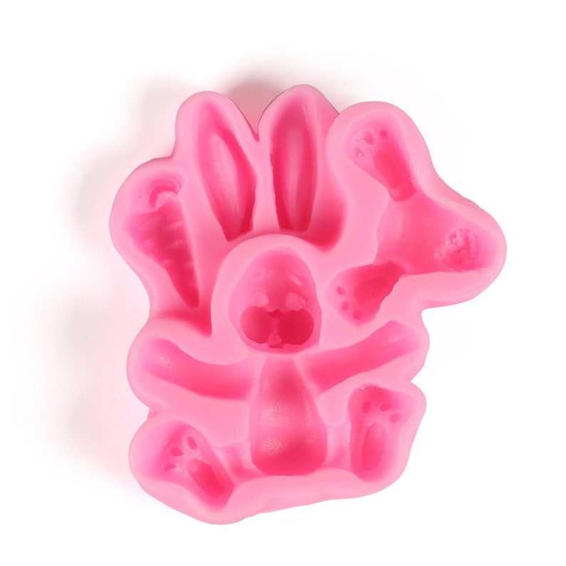 Easter Bunny Silicone Mold Fondant Rabbit Mold Carrot and - Etsy