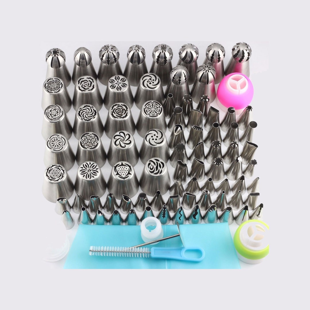 Large Set of Icing Tools Piping Bags Icing Tips Nozzles 88 Pcs Coupler ...