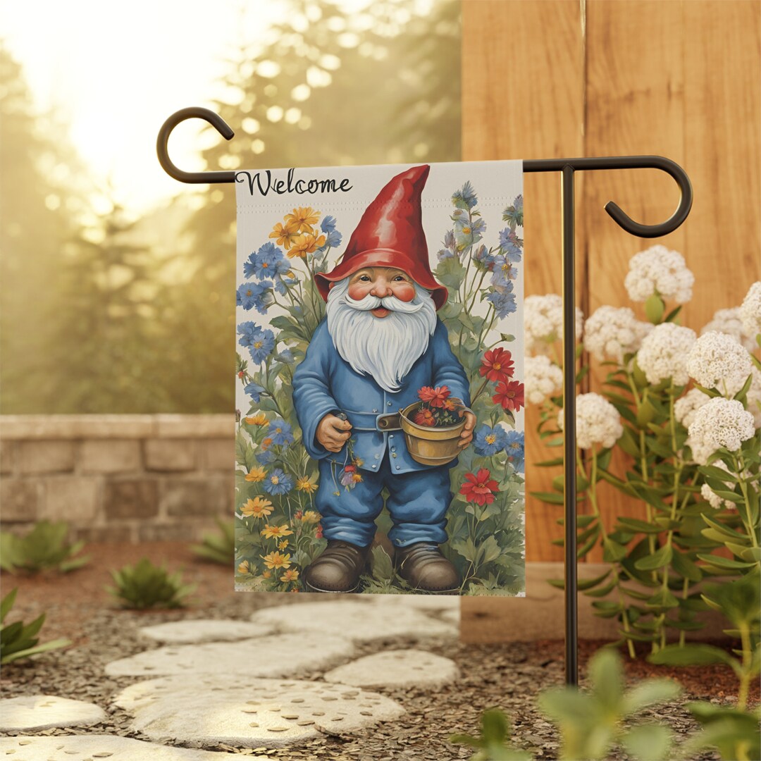 Garden Gnome, Welcome Banner, Welcome Garden Gnome, Gnome in ...