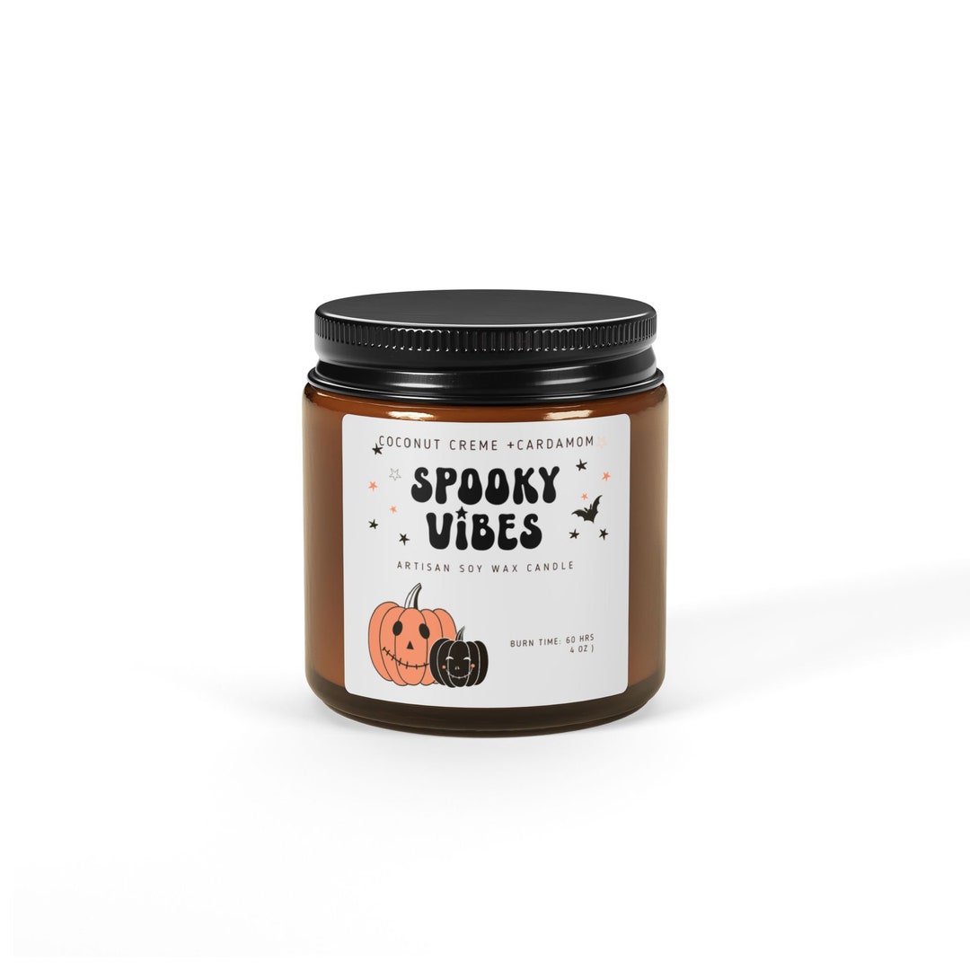 Coconut Creme Cardamom Candle, Spooky Vibes Soy Wax Candle - Etsy