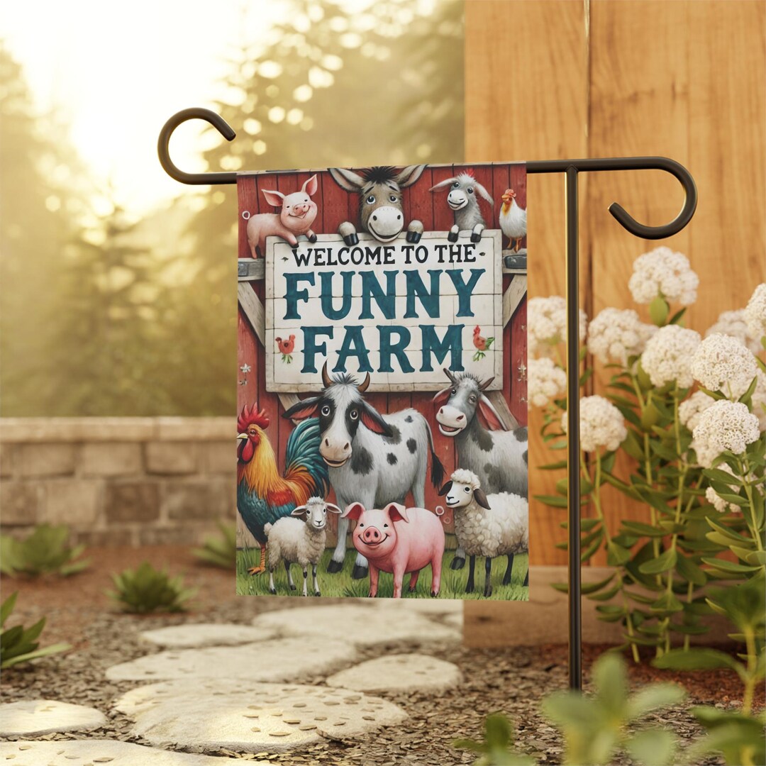 Funny Farm Garden Flag: Rustic Farm Animal Decor - Etsy