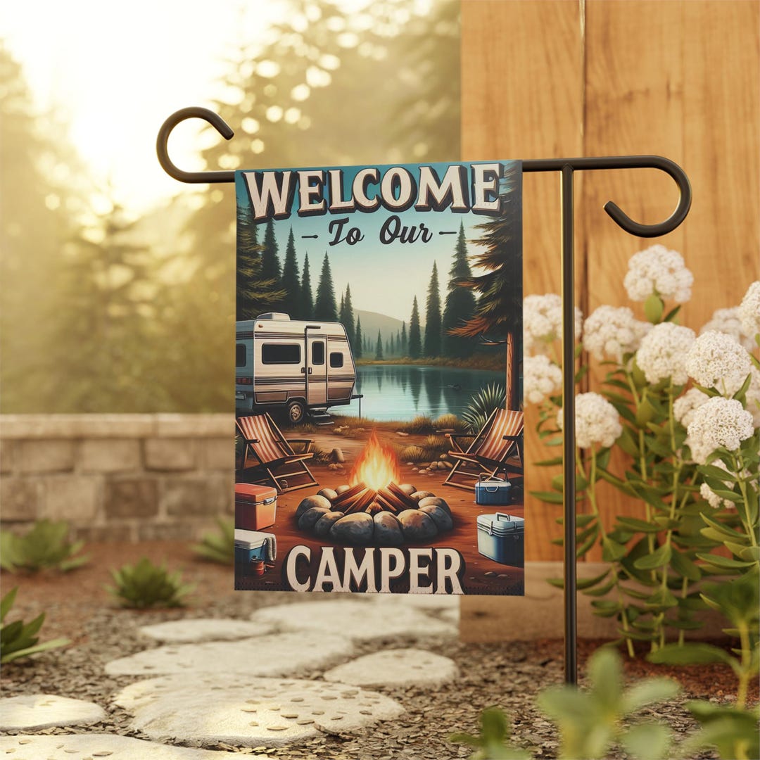 Camper Garden Banner: Welcome Sign, RV Decor, Camping Vibes - Etsy