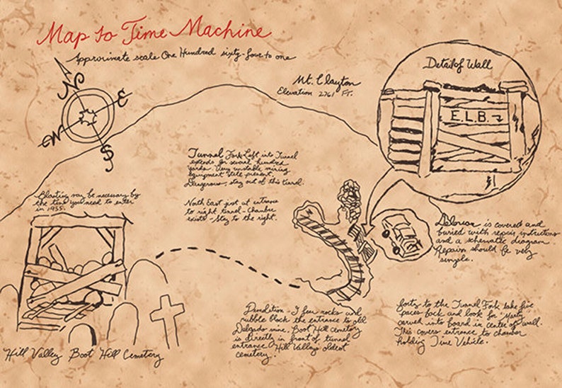 Time Machine Map Printable (high Quality PDF & JPG Files)| Back to the ...
