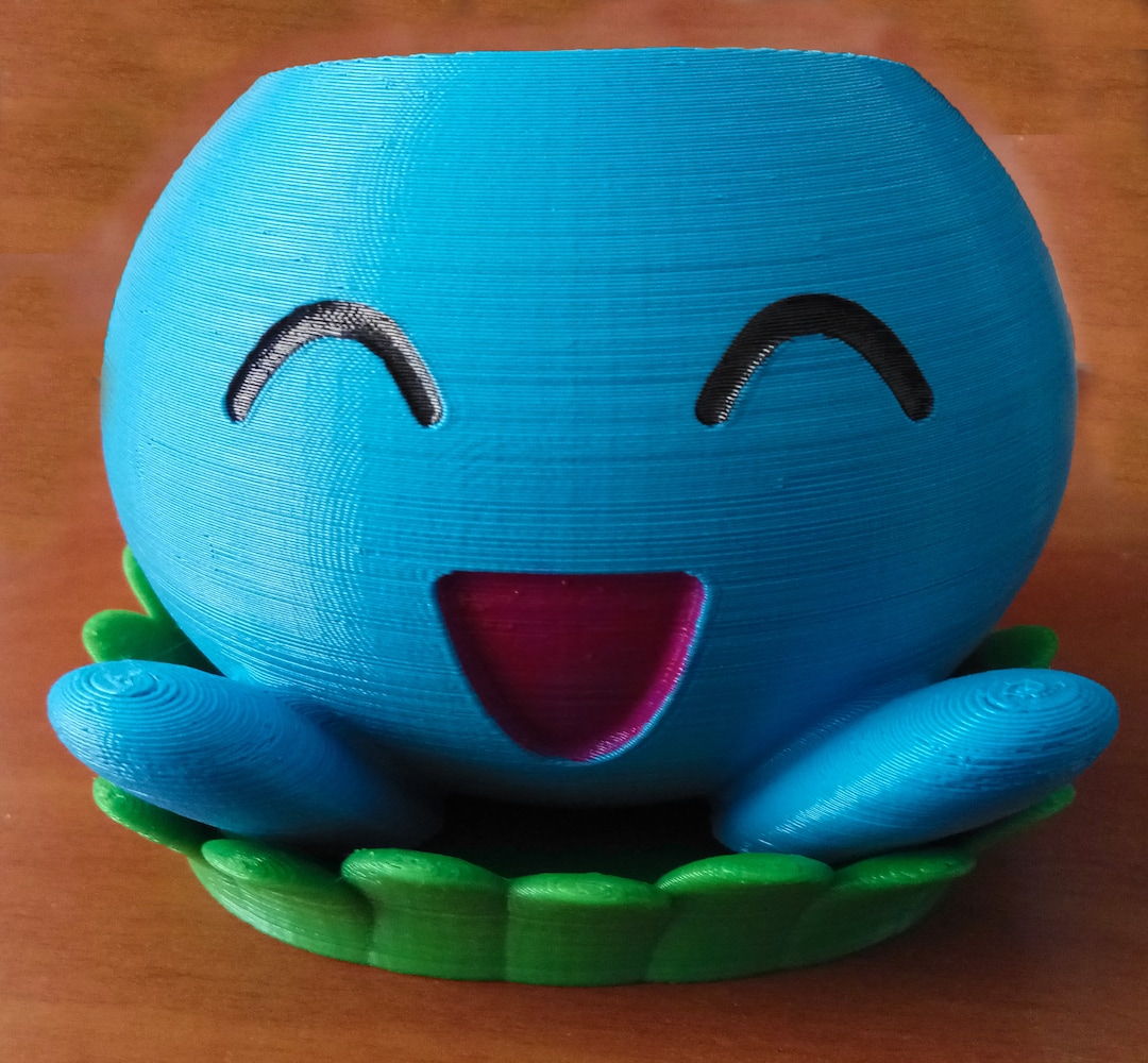 Pokemon Oddish Planter With Saucer 3D Printed - Gift Idea - 3D Print - Etsy