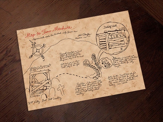 Time Machine Map Printable high Quality PDF & JPG Files | Etsy