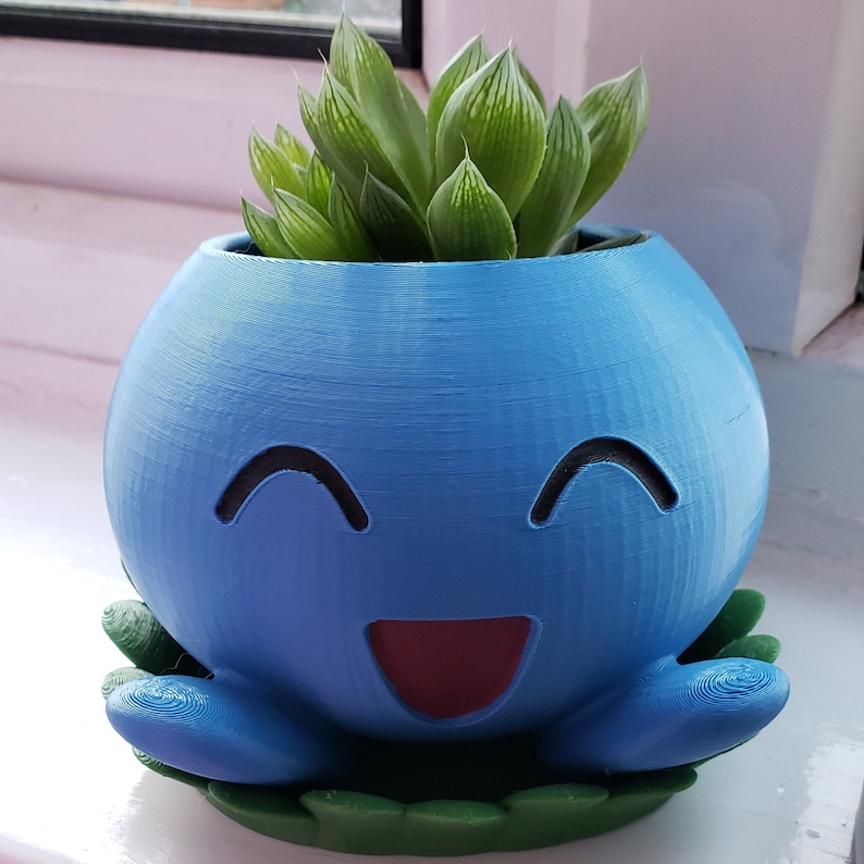 Pokemon Oddish Planter With Saucer 3D Printed Gift Idea 3D - Etsy Australia