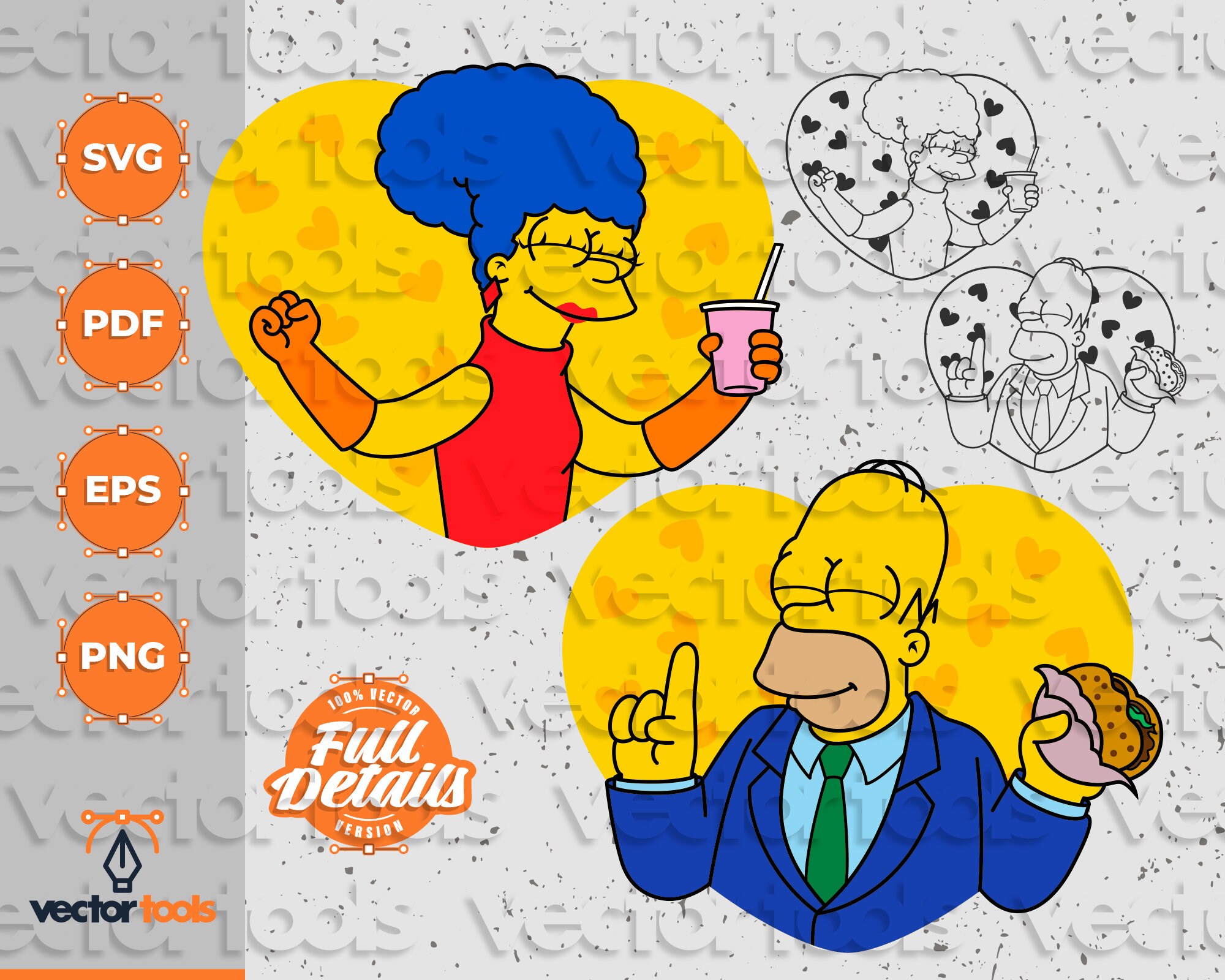 Homer Marge Homer svg Marge svg Los Simpson Los Simpson - Etsy España