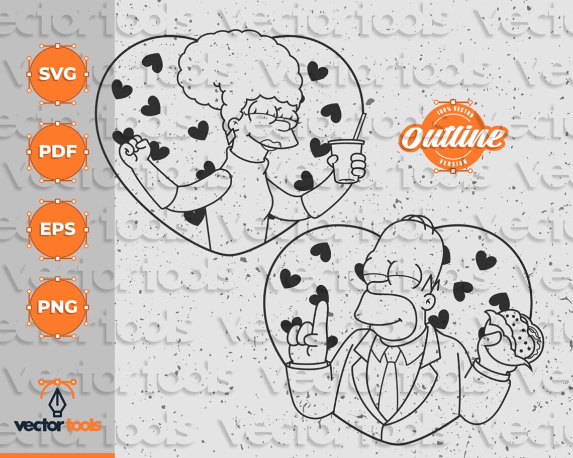 Homer Marge Homer svg Marge svg The Simpsons The Simpsons - Etsy