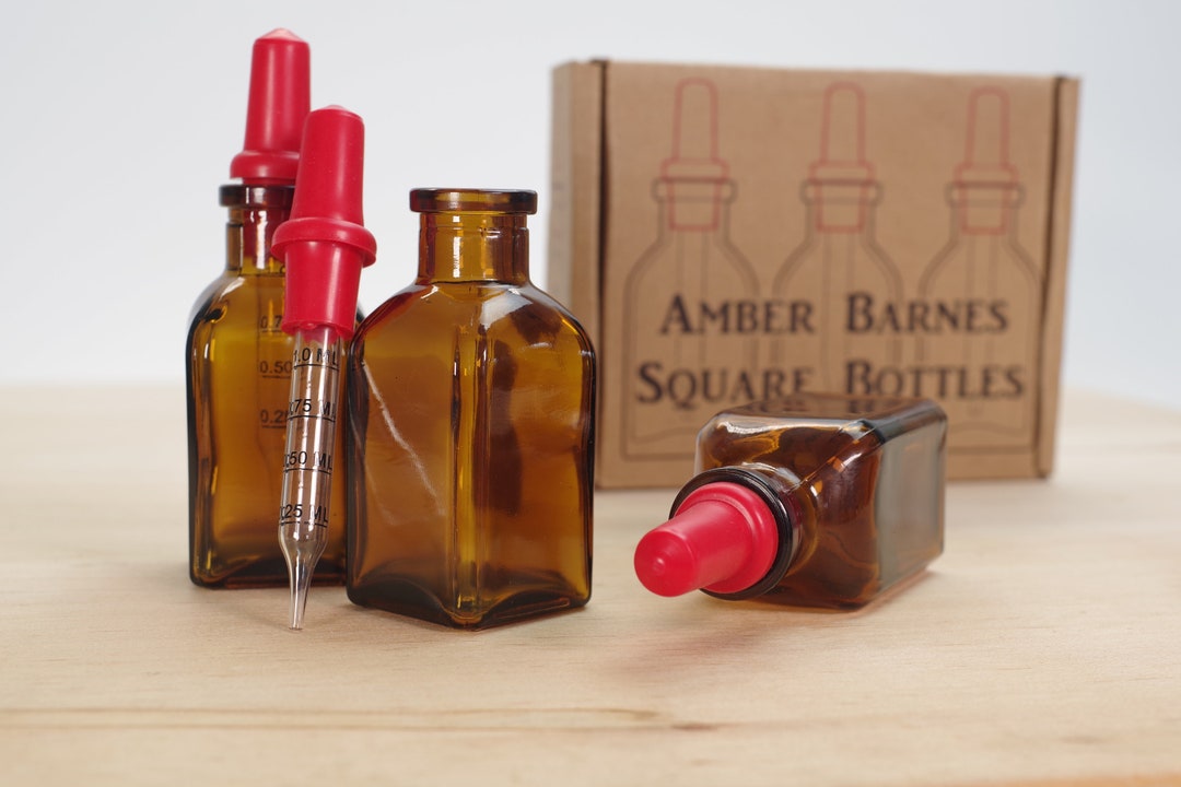 Amber Barnes Square Dropper Bottles - 1 Oz / 30 Ml - Pack of 3 - Etsy