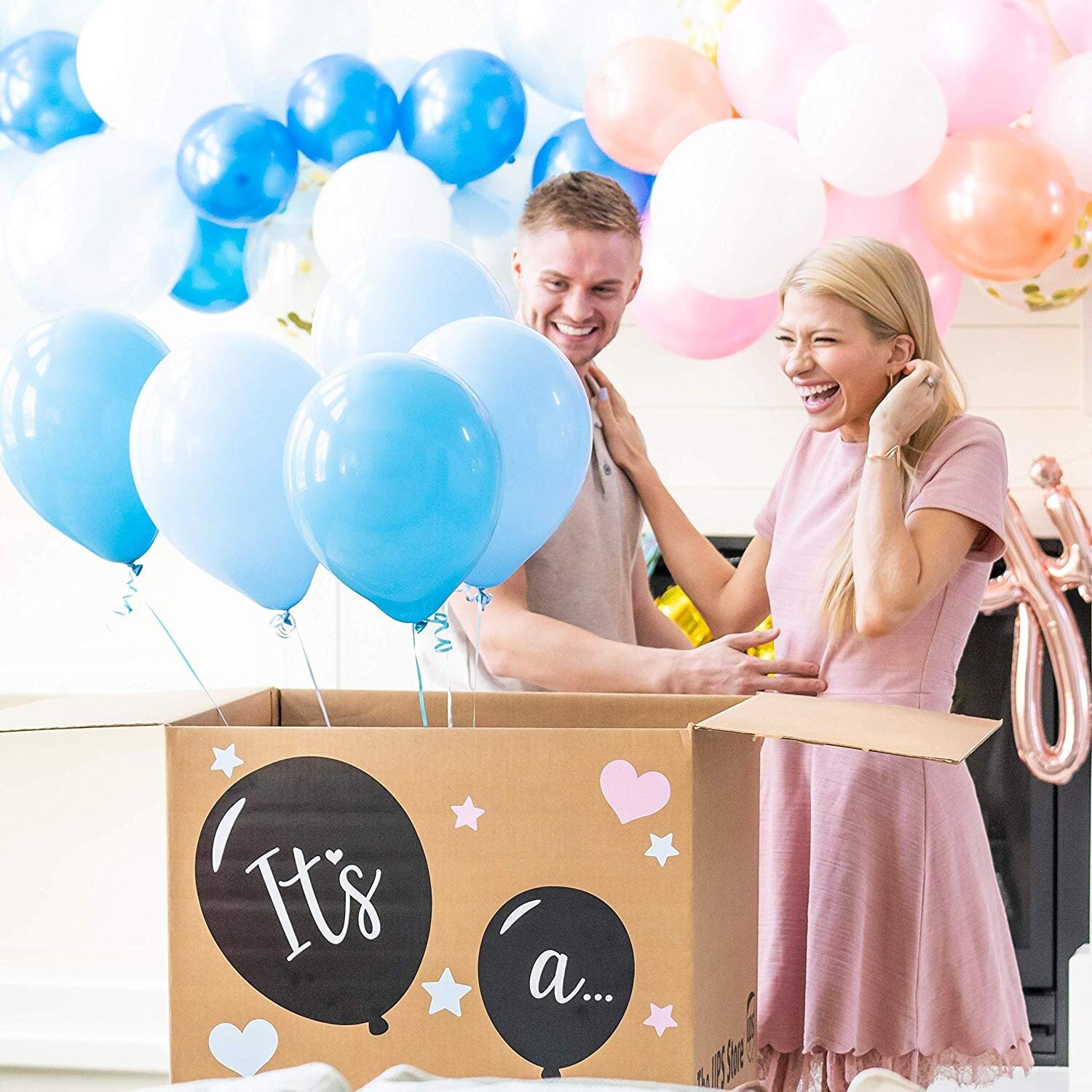 Gender Reveal Box Sticker Kit Gender Reveal Box Sign | Etsy