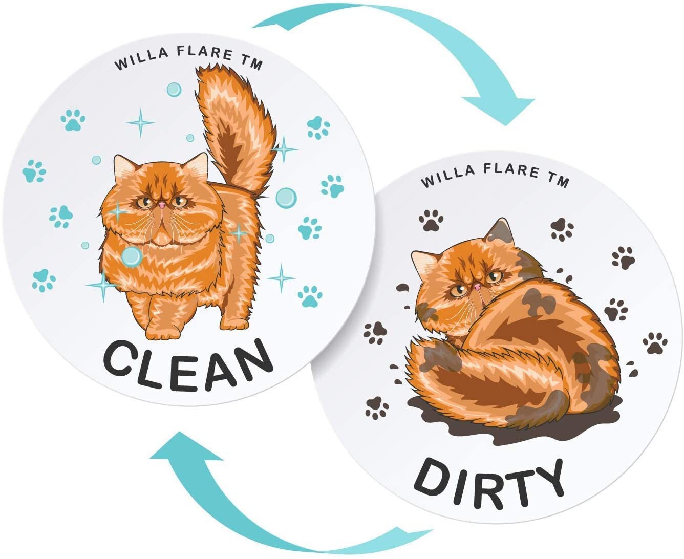 Large Dishwasher Magnet Clean Dirty Sign Funny Emoji Magnets | Etsy