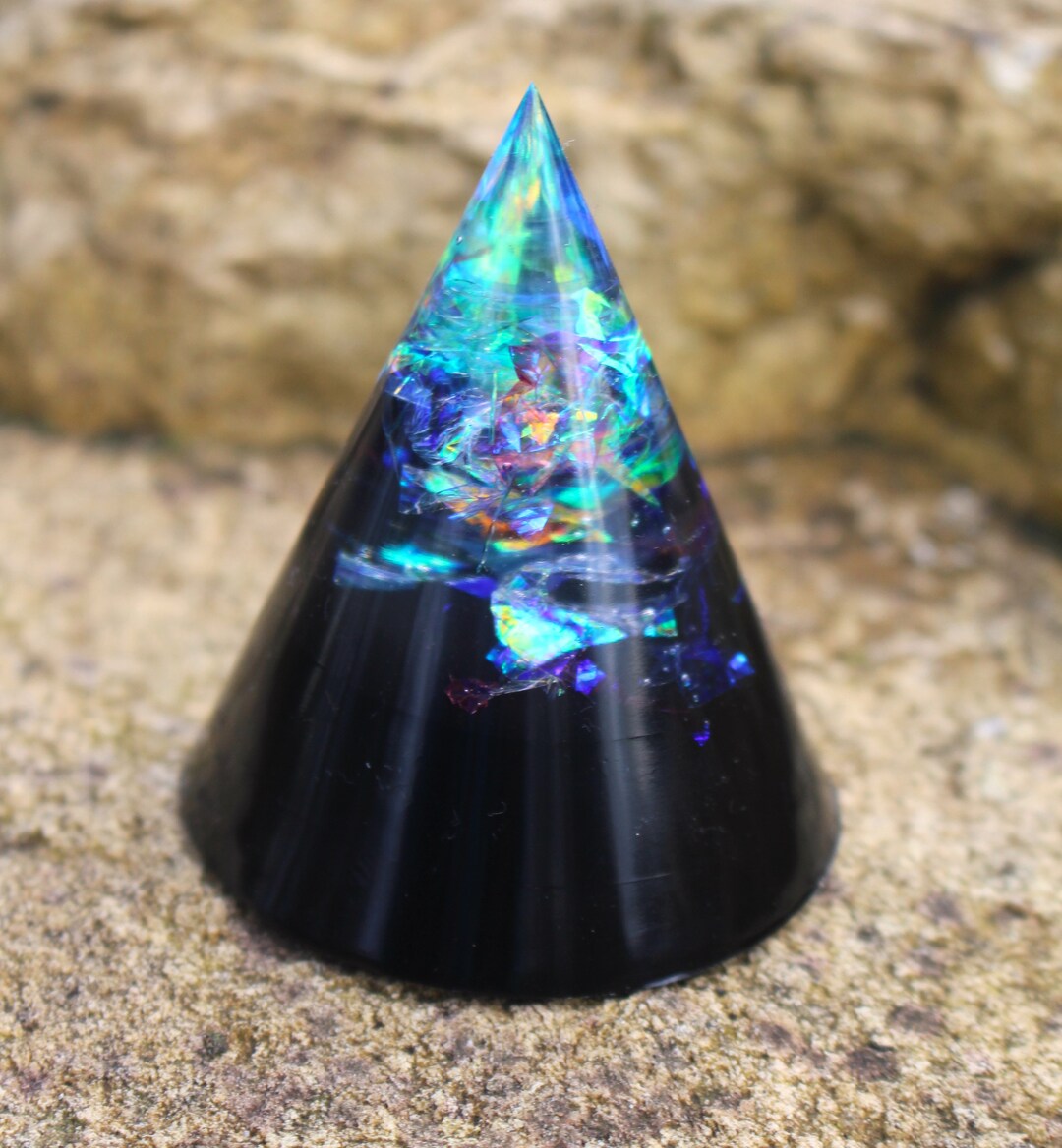 SHUNGITE EMF CONES (orgone Resin Cast) Healing & Detox, Meditating ...