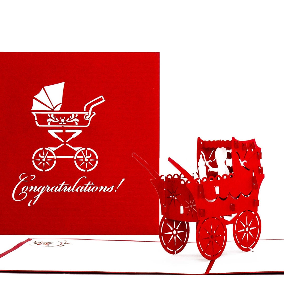 Pop-up Card-baby Crip Card-it's a Girl-unique 3d Baby Crip Card, Card ...