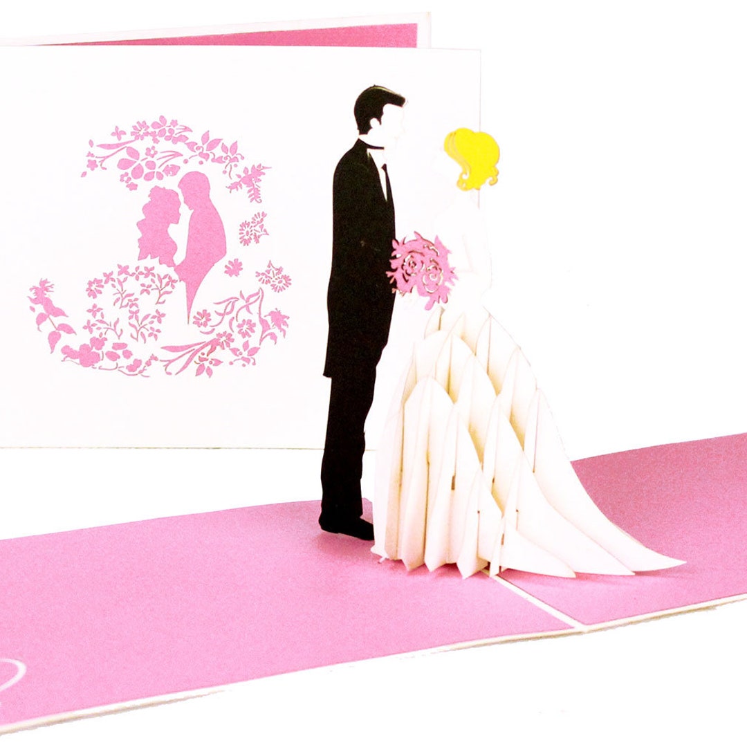 Pop up Wedding Card bridal Couple 3D Folding Card, Wedding Card 3D ...
