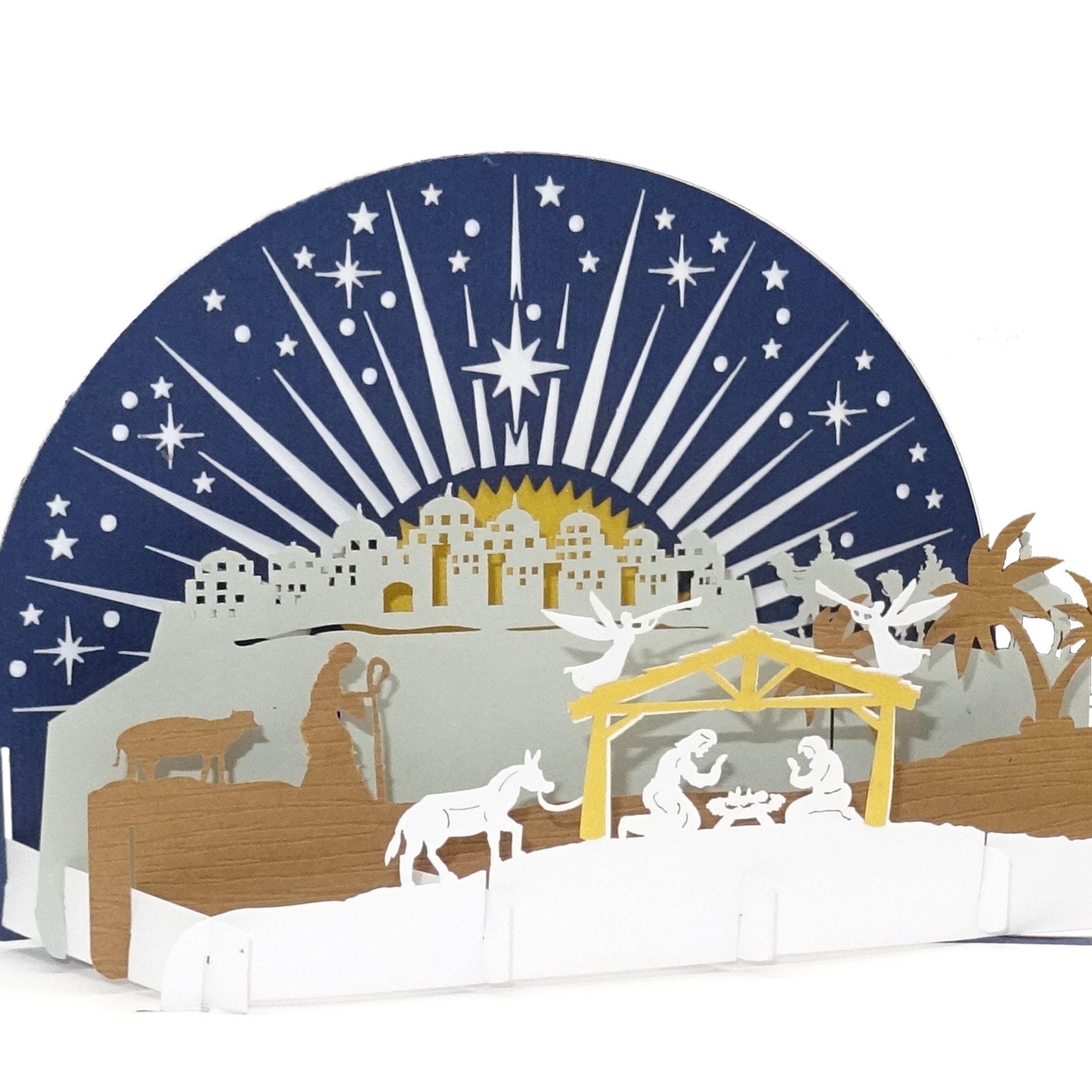 Pop Up Religious Christmas Card D4DREAM 3D Pop-Up Nativity Christmas ...