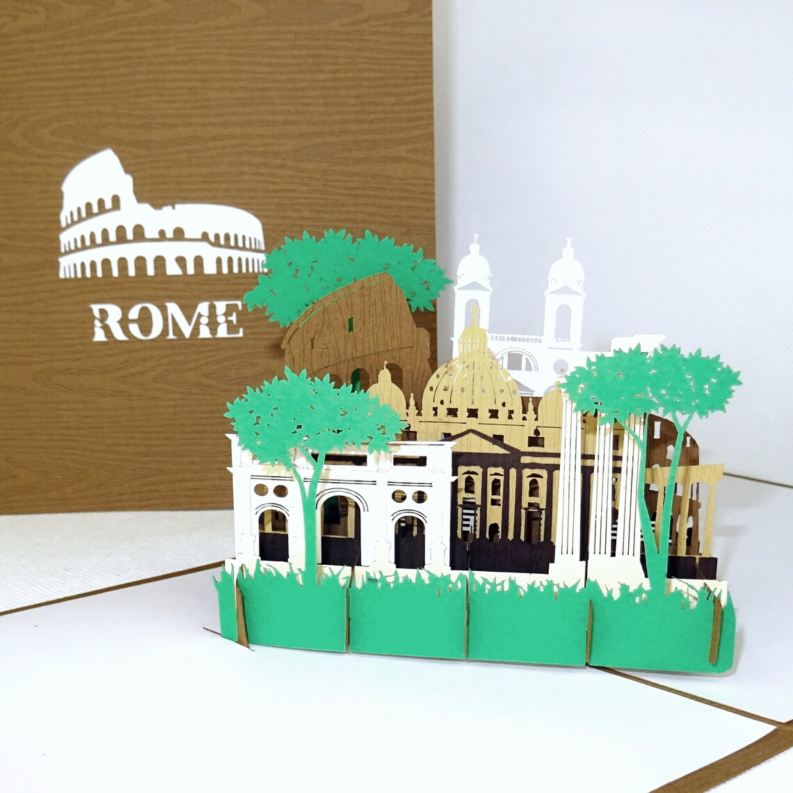 3D Pop up Card “rome - Panorama With Colosseum” as a Souvenir, Voucher ...