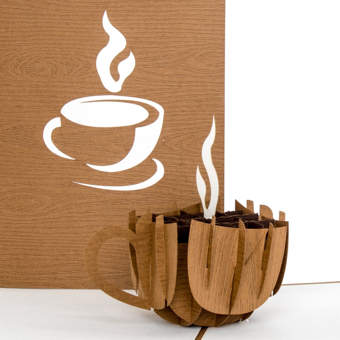 Pop up Card coffee Cup Invitation to Coffee & - Etsy