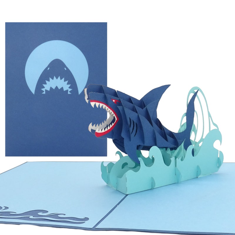 Shark Pop up Card - Etsy