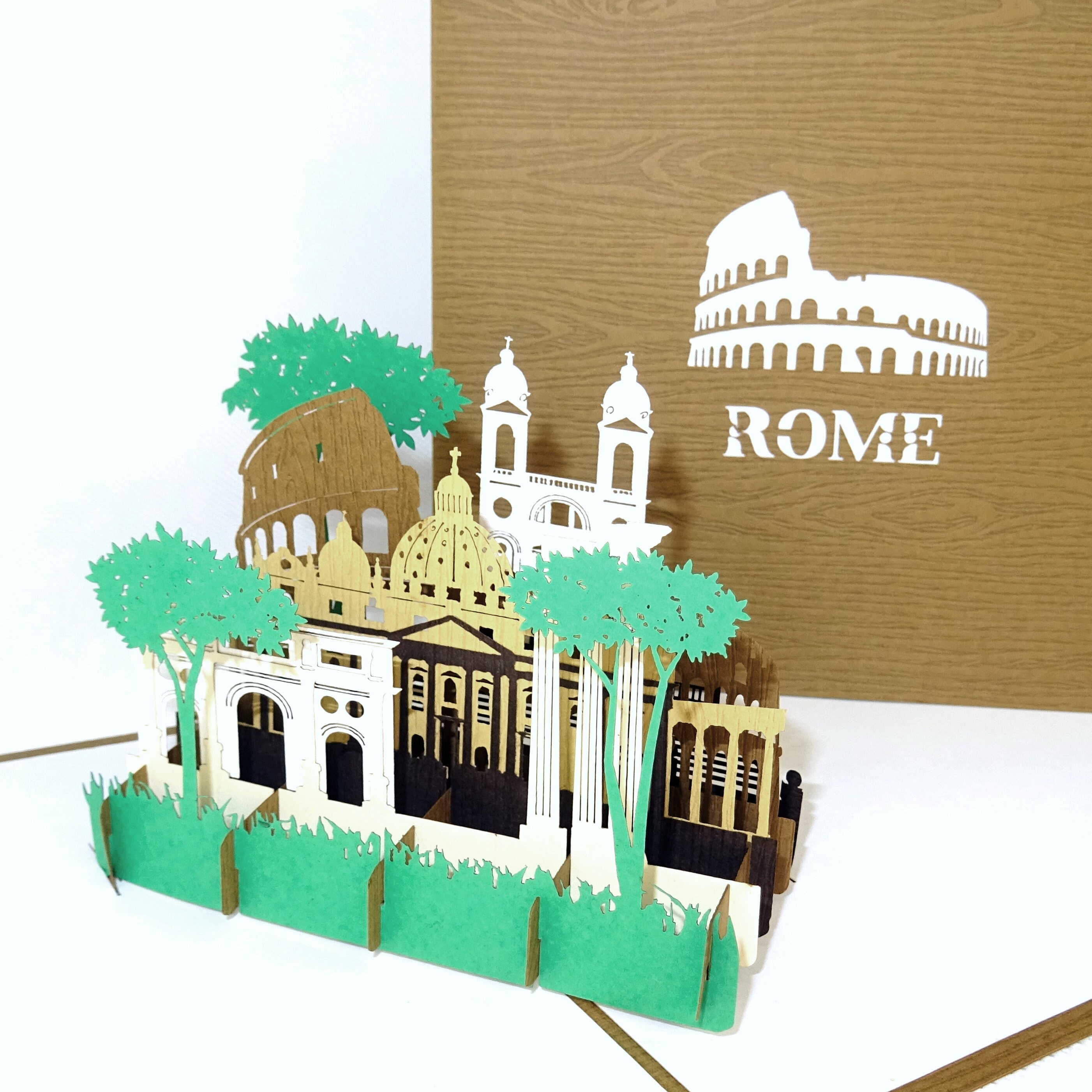 3D Pop up Card “rome - Panorama With Colosseum” as a Souvenir, Voucher ...