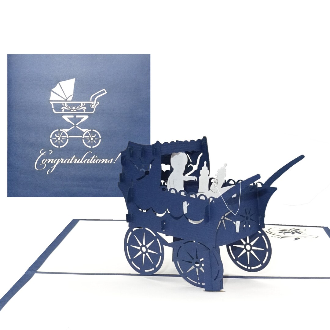 Pop-up Card - Baby Crip Card - It's a Boy - Unique 3D Baby Crip Card ...