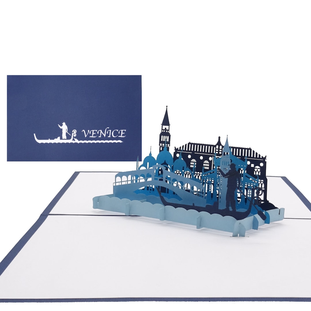 Pop up Card venice Panorama & Gondola Ride 3D Greeting Card as a ...