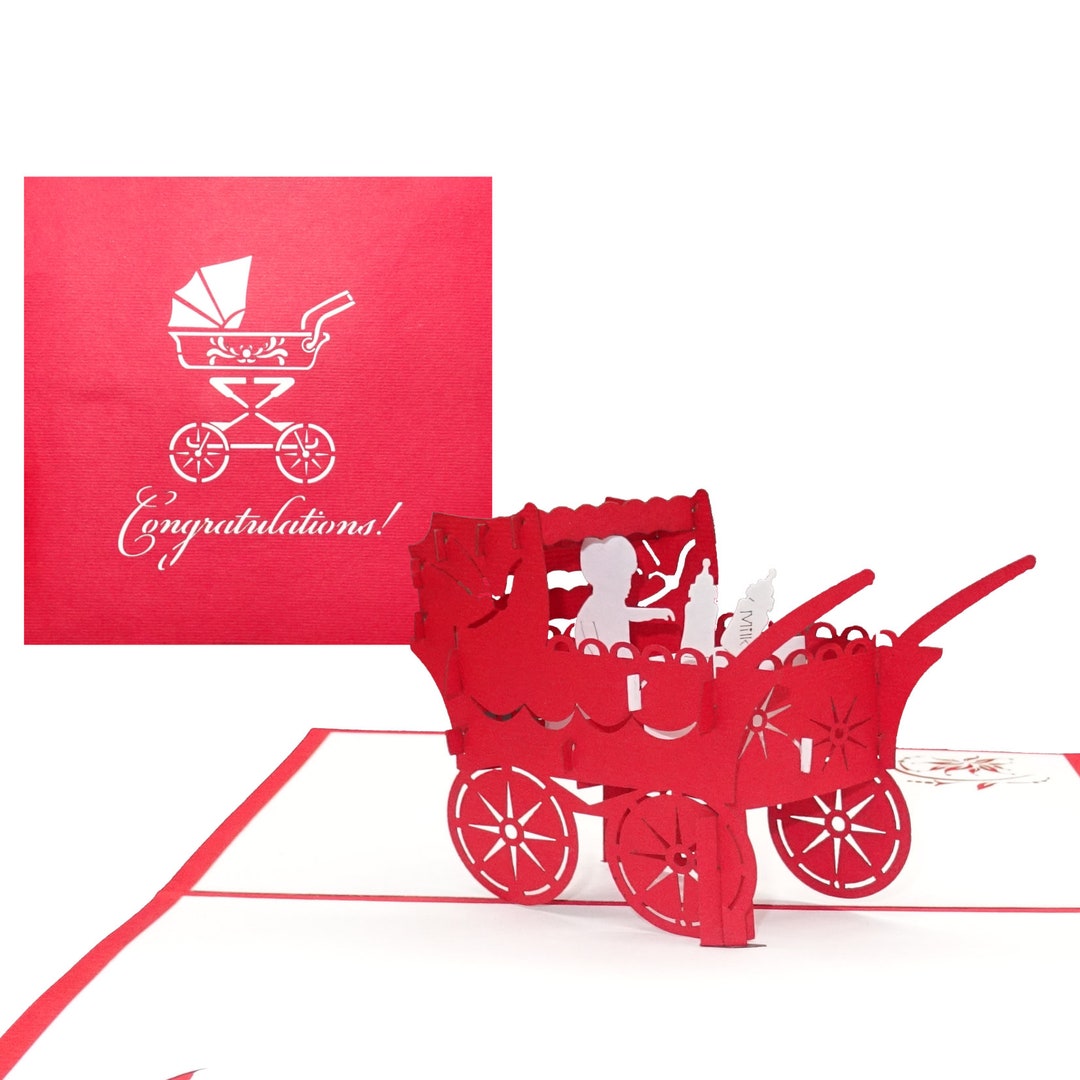 Pop-up Card - Baby Crip Card - It's a Girl - Unique 3D Baby Crip Card ...