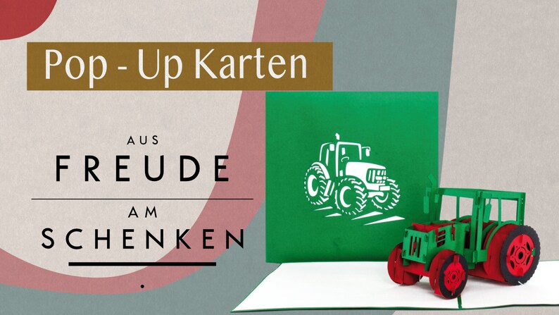 Pop up Card "tractor - Tractor" 3D Birthday Card Farmer & Farmer ...