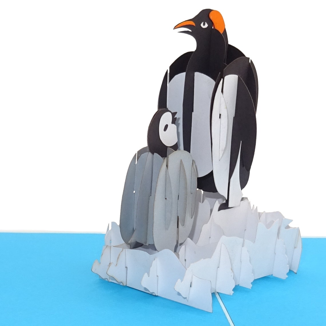 Pop-up Card "penguins on Ice Floe" - 3D Birthday Card Penguin ...