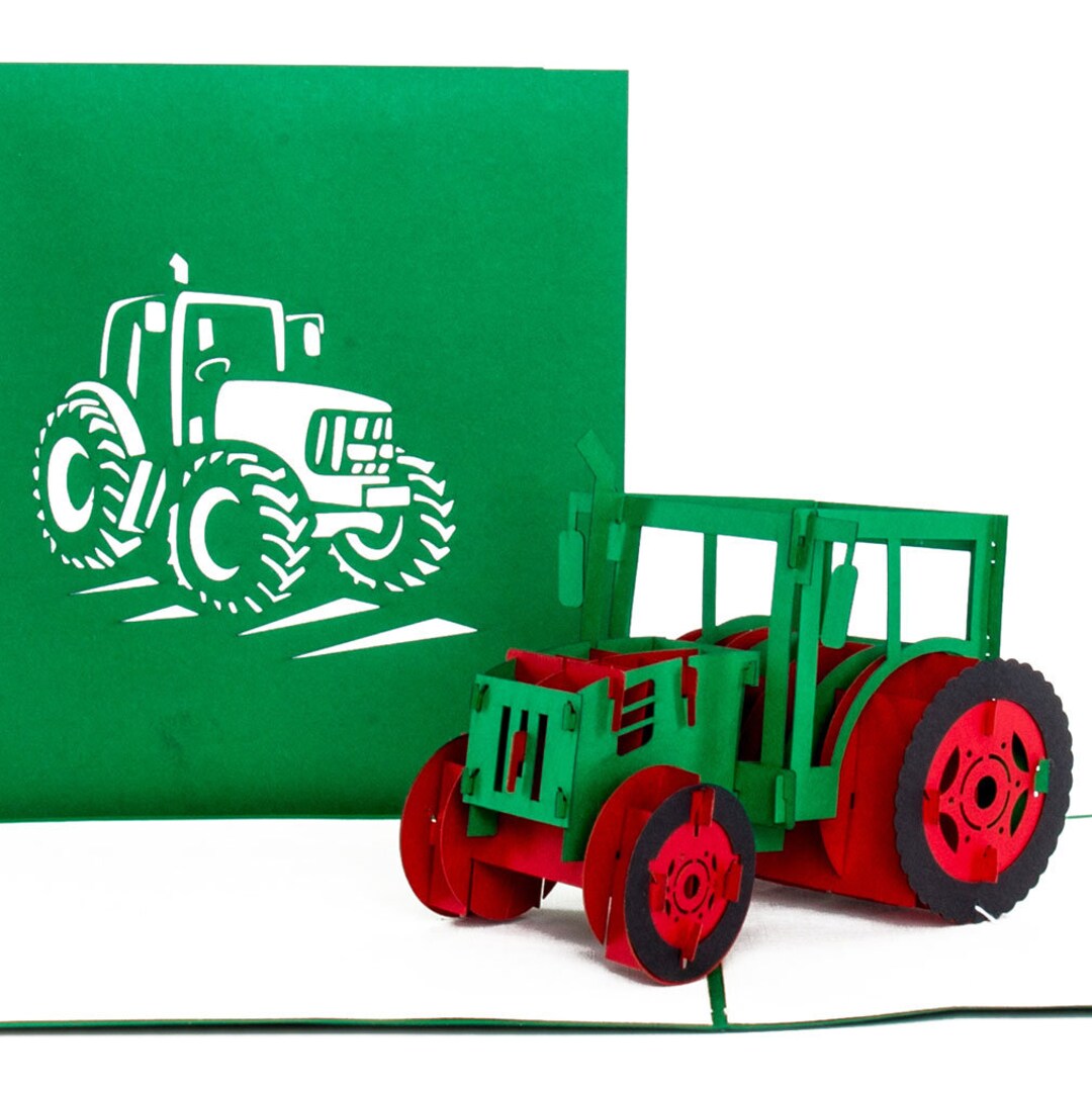 POP UP Map tractor Tractor Tractor Card Tractor Card 3D as Voucher Gift ...