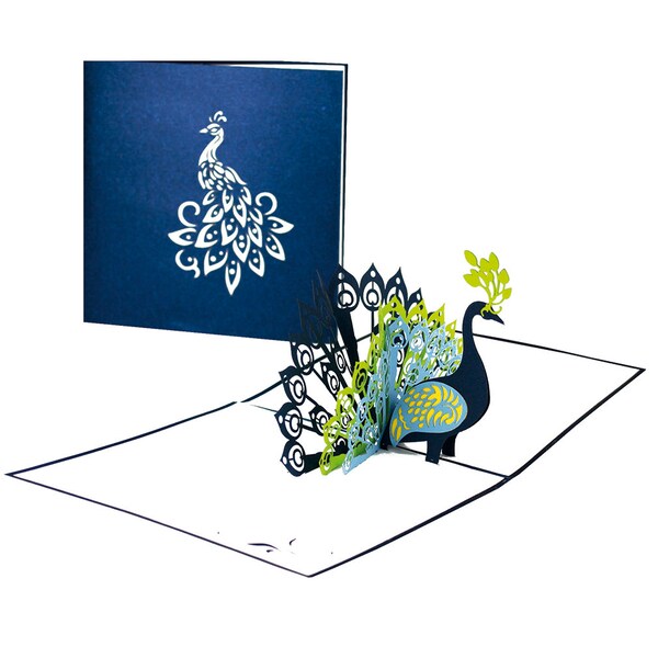 Peacock Pop up Card - Etsy