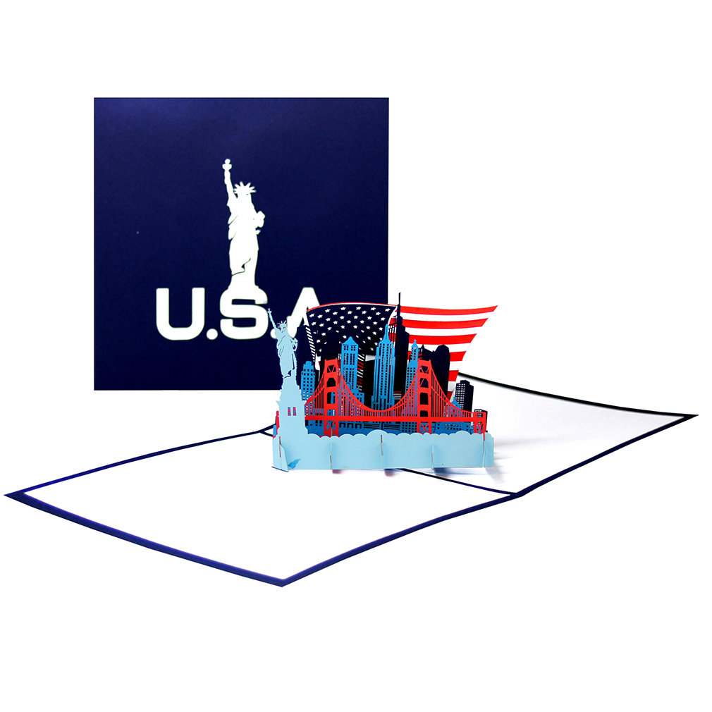 U.S.A. Pop up Card Stars & Stripes 3D Greeting Card as - Etsy