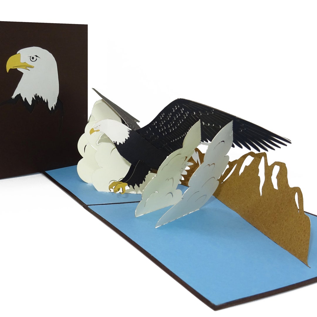 Pop up Card eagle Eagle's Wings 3D Birthday Card, Invitation Card With ...