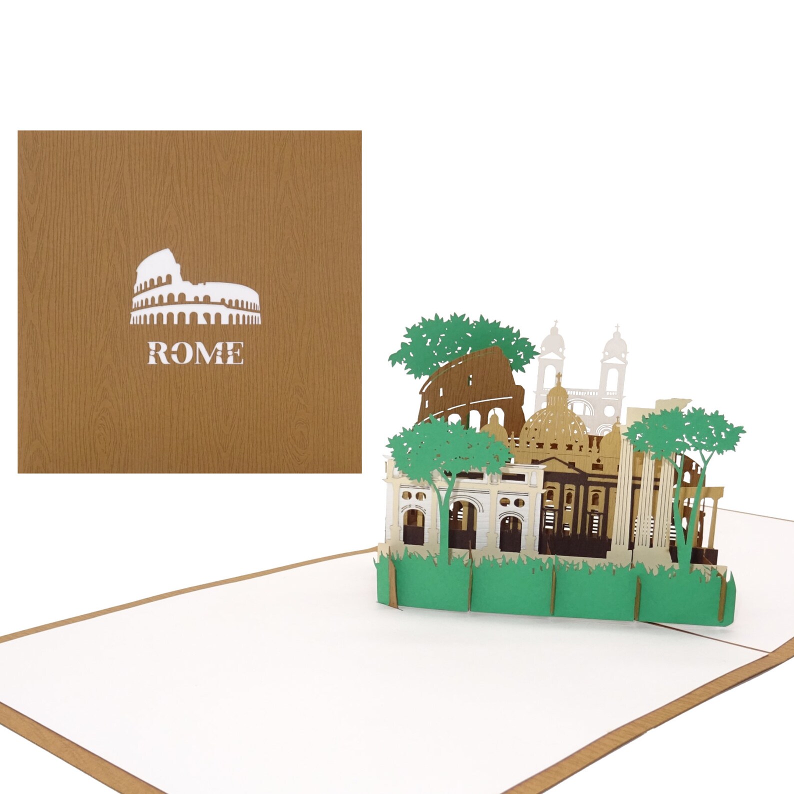 3D Pop up Card “rome - Panorama With Colosseum” as a Souvenir, Voucher ...