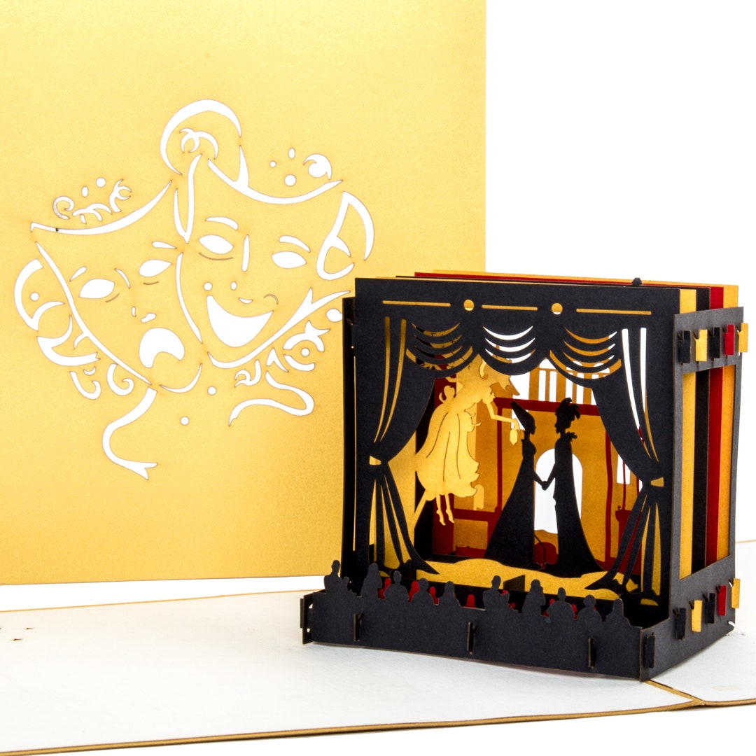 Pop-up Card theater Stage Theater Voucher, Invitation, Birthday Card ...