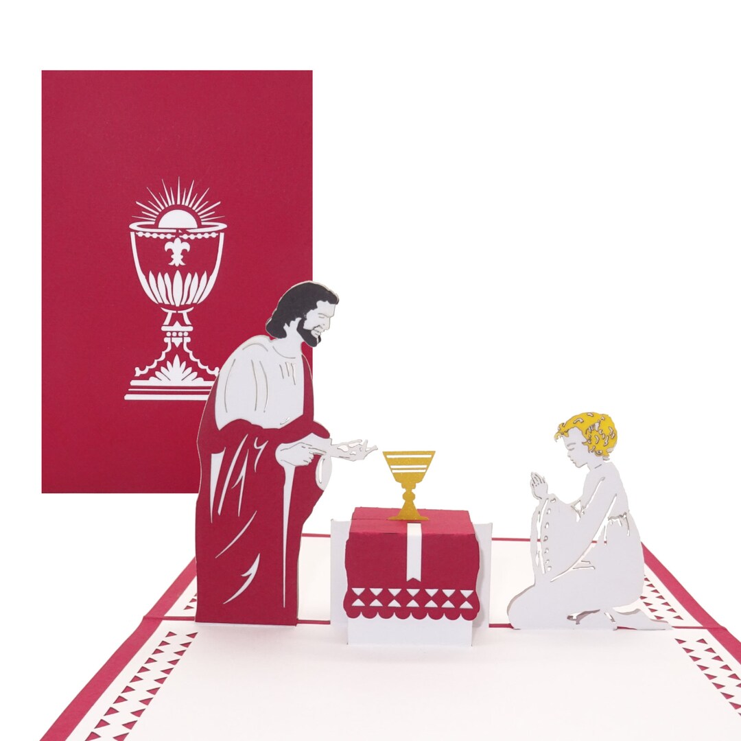 Communion Card Gift Card for Boys and Girls Pop up Card, First ...