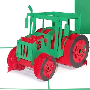 Pop up Card tractor Tractor 3D Birthday Card Farmer & Farmer Voucher ...