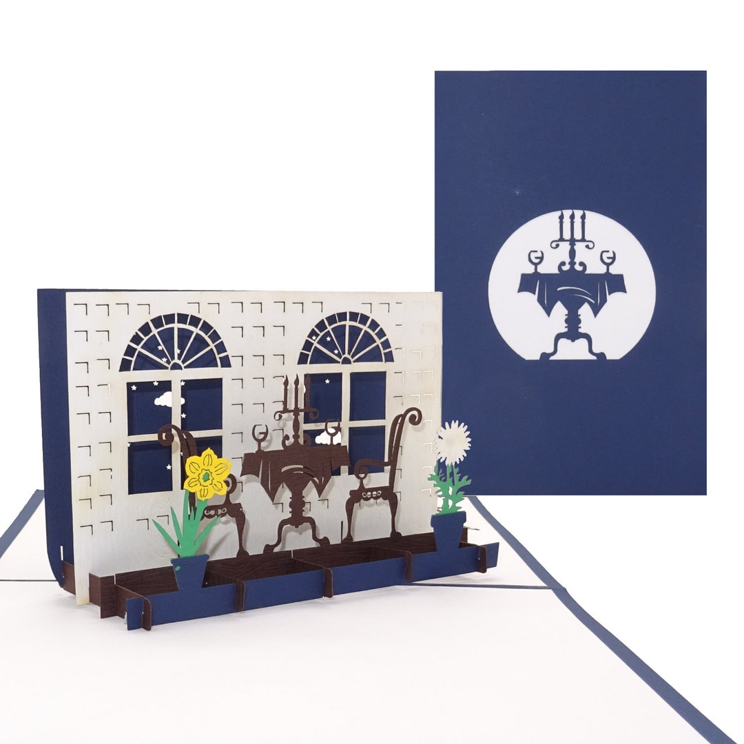 Pop up Card "candlelight Dinner" - 3D Invitation Card Restaurant ...