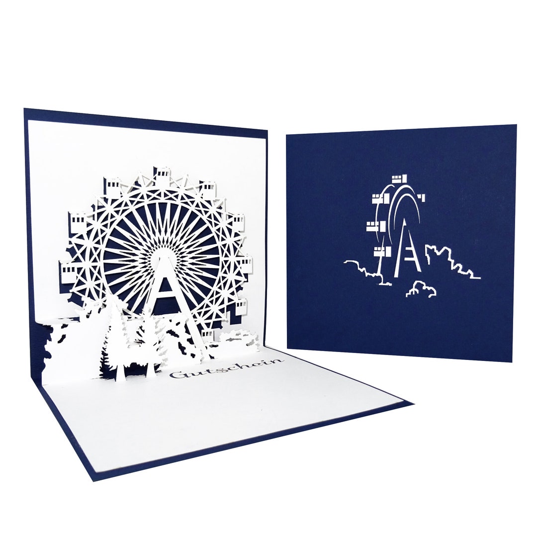 Pop-up Card voucher Ferris Wheel Blue, Voucher, Travel Voucher ...
