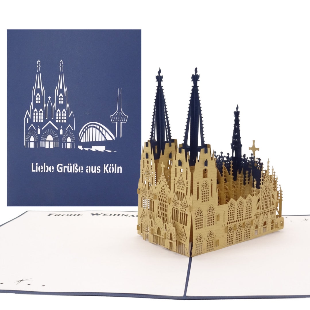 Pop up Card cologne Cathedral Greetings From Cologne 3D Greeting Card ...
