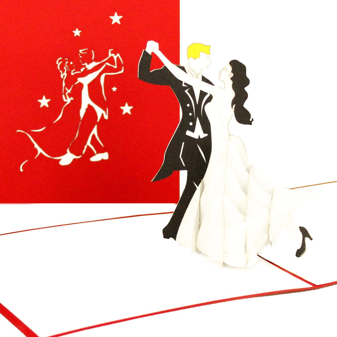 3D Pop up Card dance Couple as Wedding Card, Invitation Card to the ...
