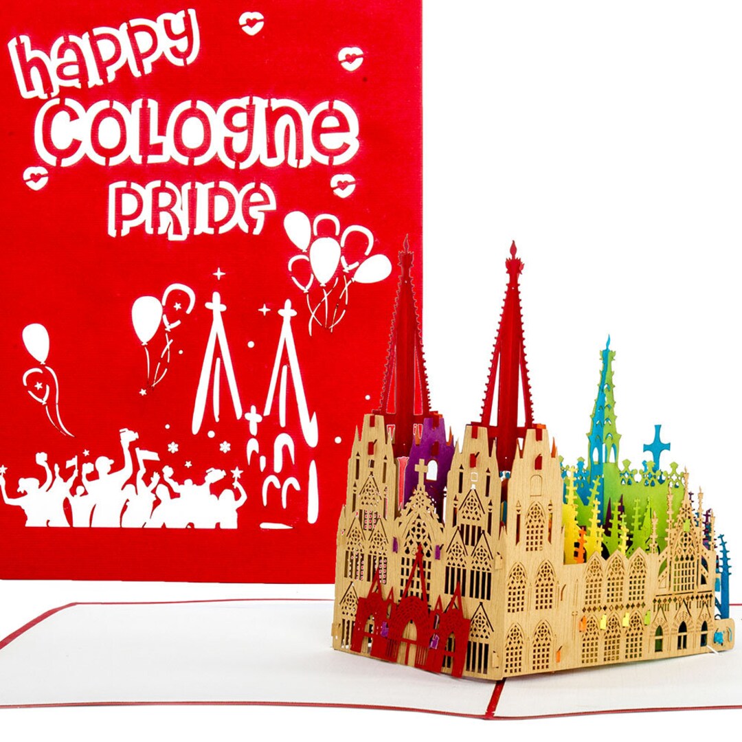 Pop-up Card cologne Cathedral Happy Cologne Pride Rainbow Greeting Card ...