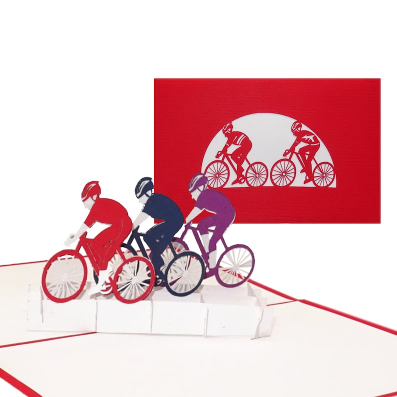 Pop-up Card "bicycle - Cycling in a Team" 3D Birthday Card for Cyclists ...
