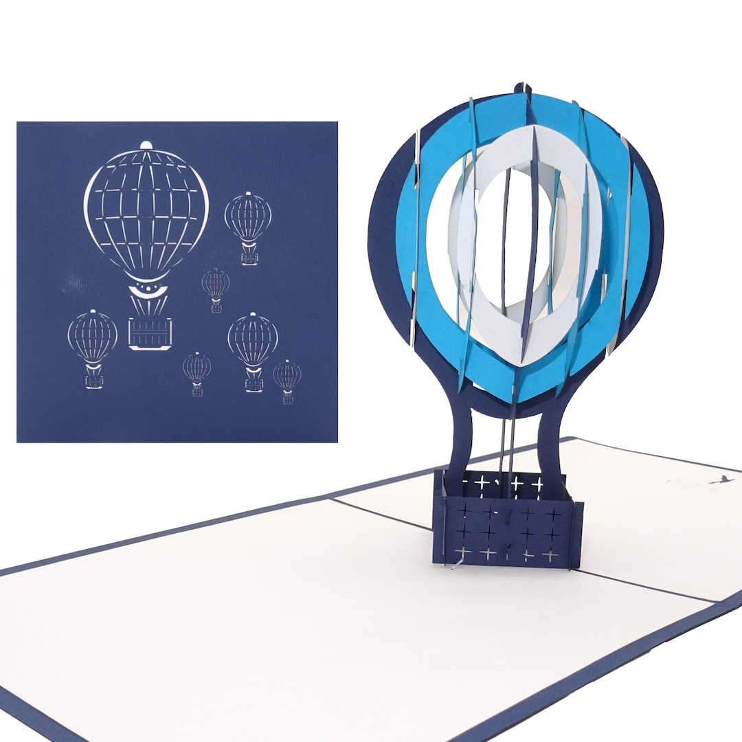 Pop up Card "hot Air Balloon" 3D Birthday Card Balloon & Balloon Ride ...