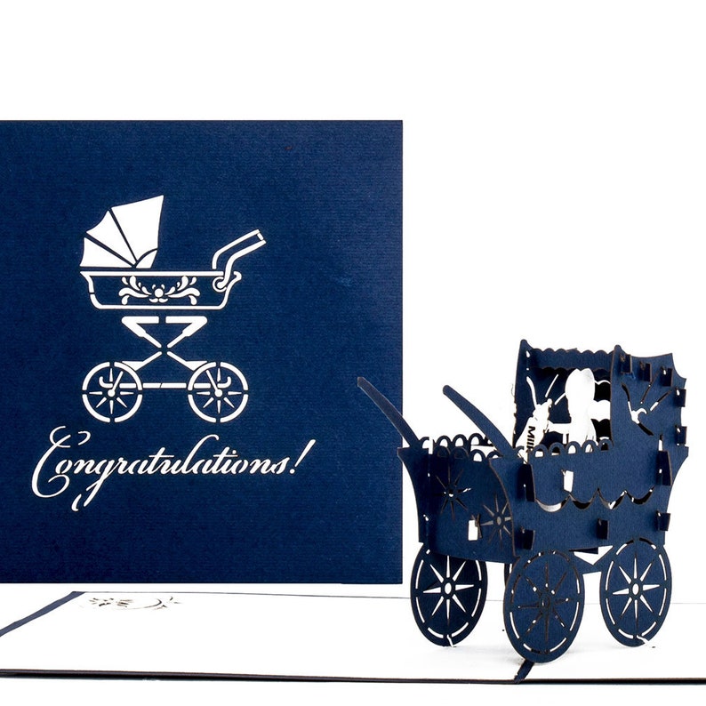Pop-up Card Baby Crip Card It's a Boy Unique 3D Baby - Etsy