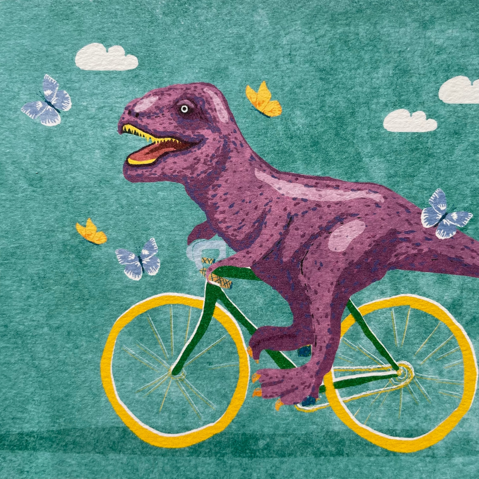 Art Print “t-rex on Bicycle” Illustration by Raissa Oltmanns - Etsy