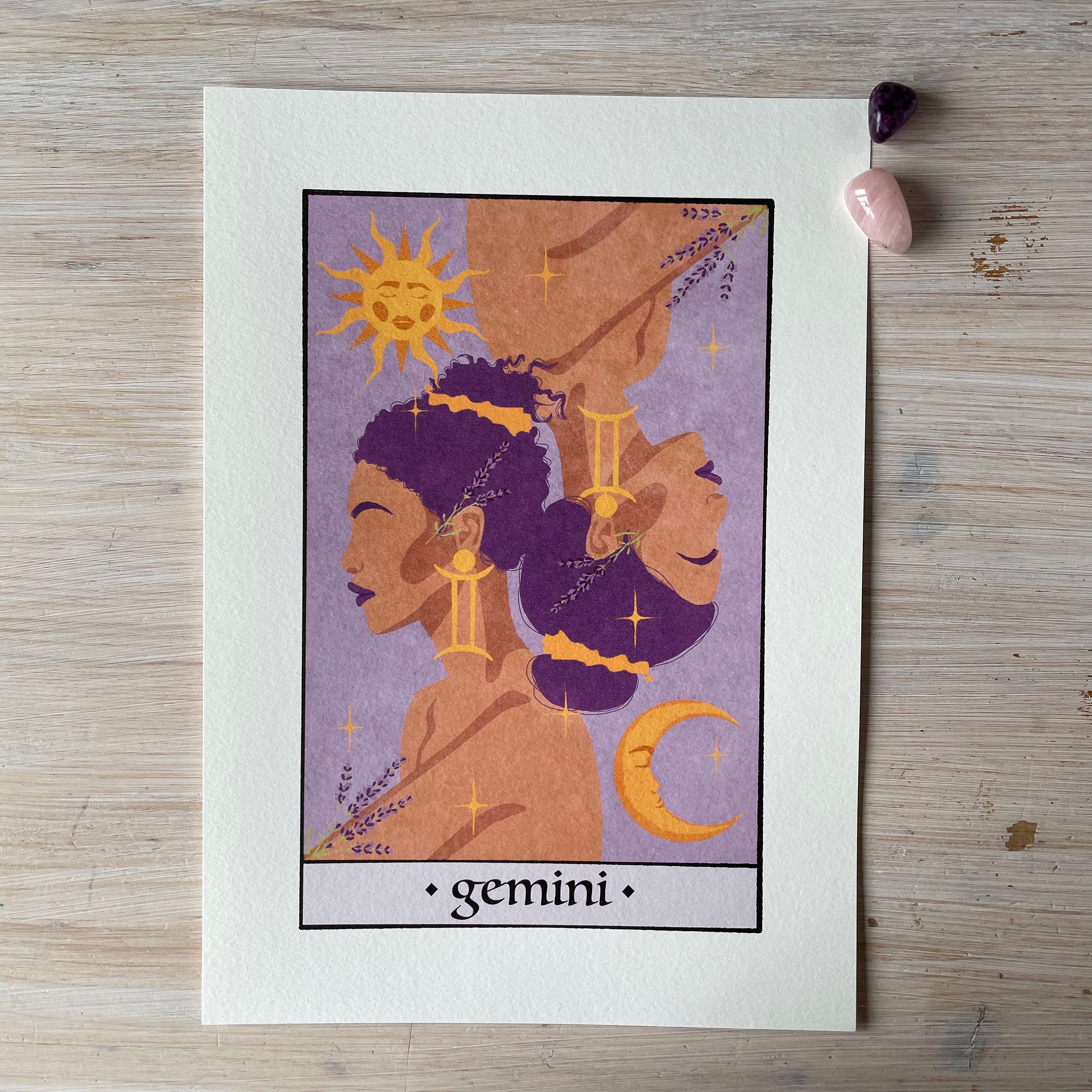 Art Print gemini Astrology Zodiac Sign by Raissa | Etsy